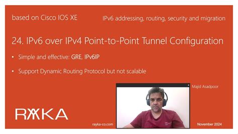 24 Ipv6 Over Ipv4 Point To Point Tunnel Configuration Youtube