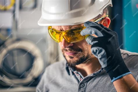 퓨즈가 있는 배전반에서 일하는 전기 기술자 무료 사진