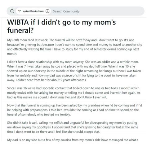Daughter Refuses To Go To Mothers Funeral Yourtango