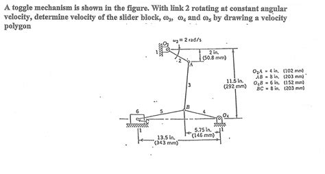 Solved A Toggle Mechanism Is Shown In The Figure With Link Chegg Com
