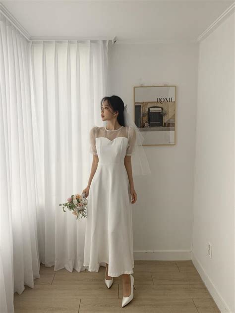 모반디 안나 셀프웨딩 원피스화이트 스냅 브라이덜샤워 파티 촬영 드레스