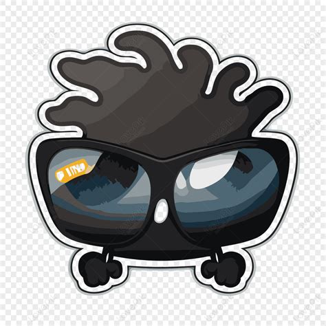 선글라스를 쓴 생물이 있는 검은색 스티커 일러스트 벡터상표 Png 일러스트 무료 다운로드 Lovepik