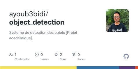 Github Ayoub3bidiobjectdetection Systeme De Detection Des Objets Projet Académique