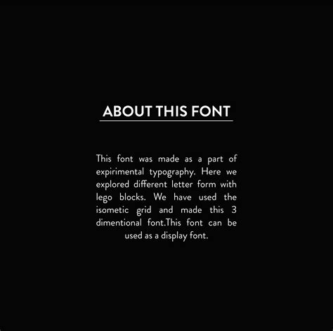 Lego Font Expirimental Typography On Behance
