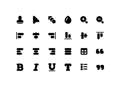 Cute File Editor Solid Glyph Icon Set With Font Text Related Icons Vector Art At Vecteezy