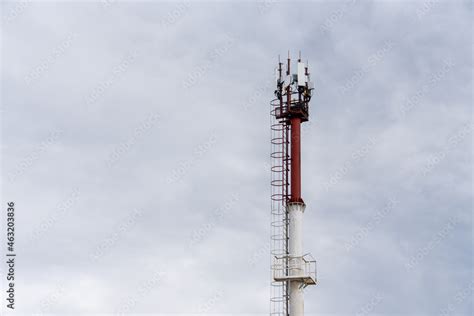Telecommunication Tower Of 4g And 5g Cellular Base Station Or Base Transceiver Station