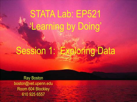 Ppt Stata Lab Ep521 ‘learning By Doing Session 1 Exploring Data Powerpoint Presentation