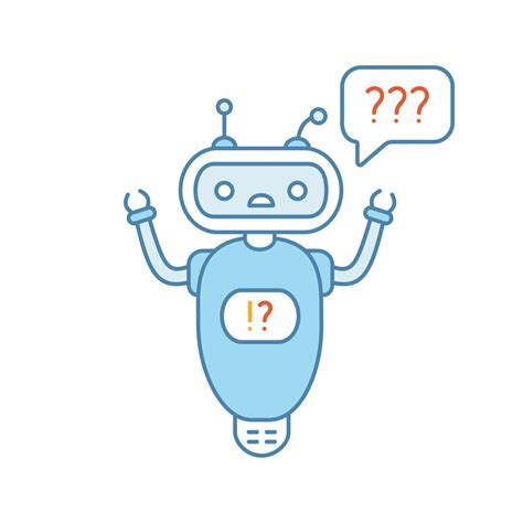 Help Chatbot Color Icon Faq Chat Bot Bewildered Robot With Question Marks In Speech Bubble
