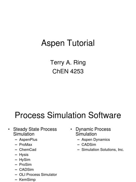 5 L1 Aspen Tutorial Pdf Simulation Gases