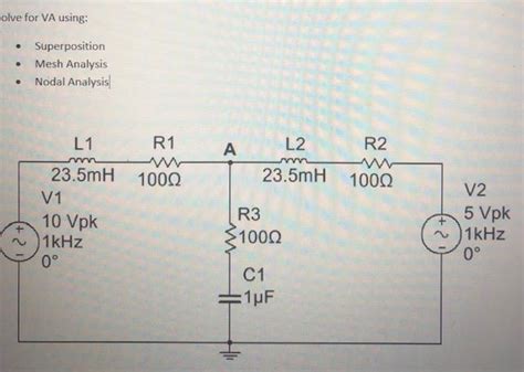 Solved Olve For Va Using Superposition Mesh Analysis