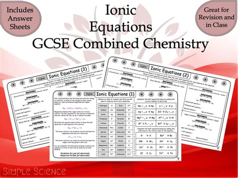Ionic Half Equations Gcse Chemistry Worksheets Teaching Resources