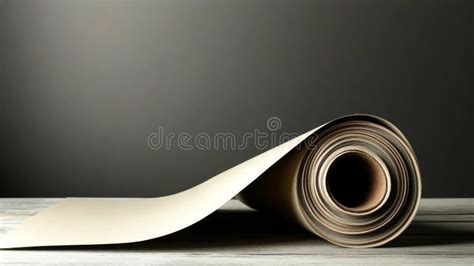 Vintage Style Document Roll With Textured Surface Positioned In A