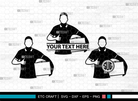 Delivery Man Monogram Man Svg Graphic By Pixel Elites · Creative Fabrica