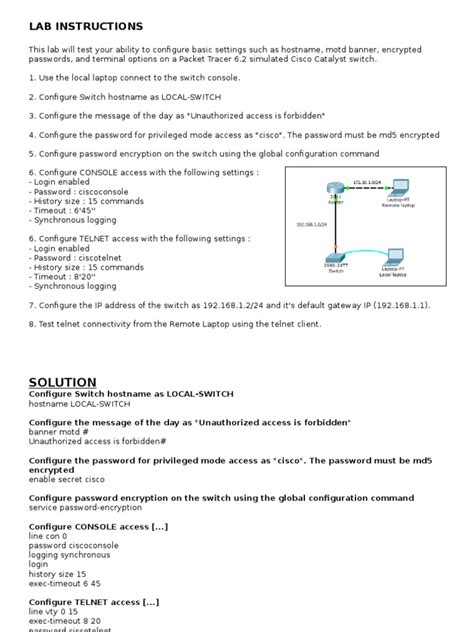 Lab Cisco Ccna Pdf Router Computing Gateway Telecommunications