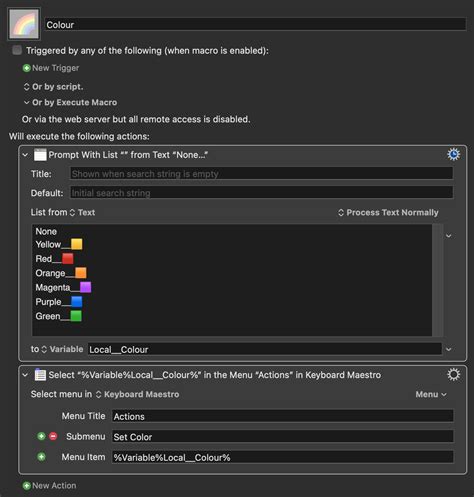 Is It Possible To Set A Color To Multiple Actions In One Run Questions And Suggestions