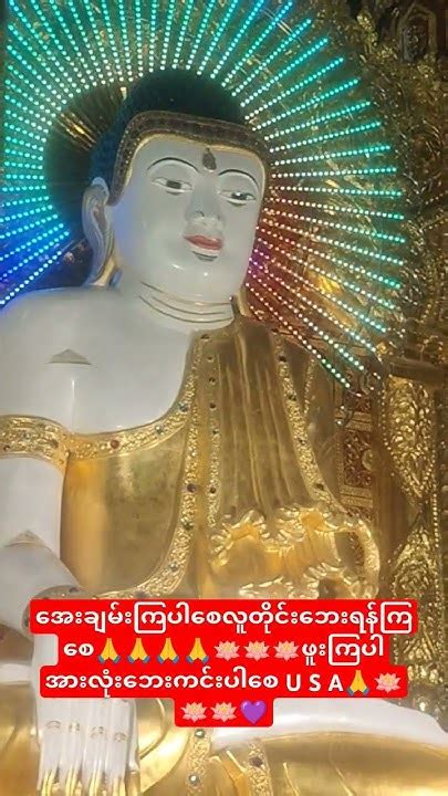 အေးချမ်းကြပါစေလူတိုင်းဘေးရန်ကြစေ🙏🙏🙏🙏🪷🪷🪷ဖူးကြပါအားလုံးဘေးကင်းပါစေ U S A🙏🪷🪷🪷💜 Buddhistsymbols