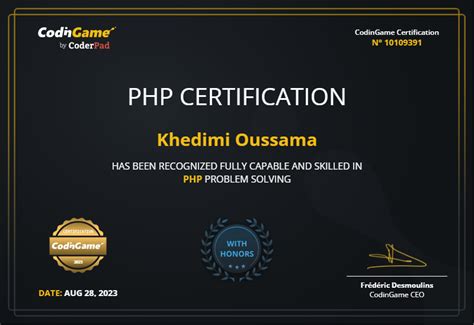Codingame Certification
