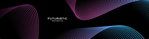 블루 핑크색 선 테크노 추상적 인 배경 파도 효과 장식과 어두운 공간에 겹치는 레이어 현대 그래픽 디자인 요소 줄무늬 스타일 개념 웹 배너 전단지 카드 또는 브로셔 표지 0