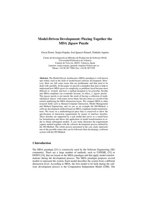 Pdf Model Driven Development
