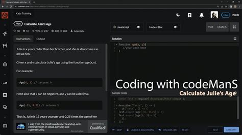 Learn Javascript Codewars 7 Kyu Season 2 Calculate Julies Age