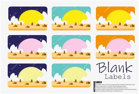 Premium Vector Moon Blank Notebook Labels Name Tag Labels School Labels