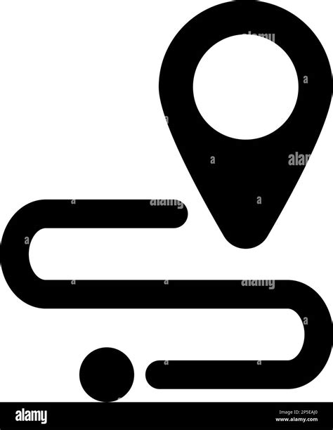 Route To Destination And Destination Map Pin Silhouette Icon Editable Vector Stock Vector Image