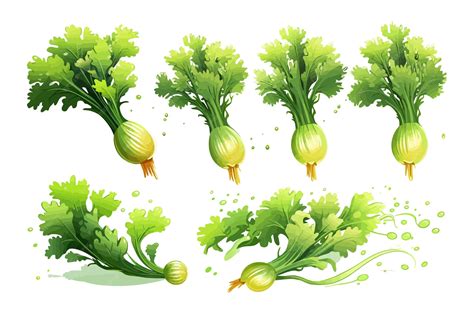 Premium Vector Celery Vector Set Collection Graphic Clipart Design Flat Vector Illustration