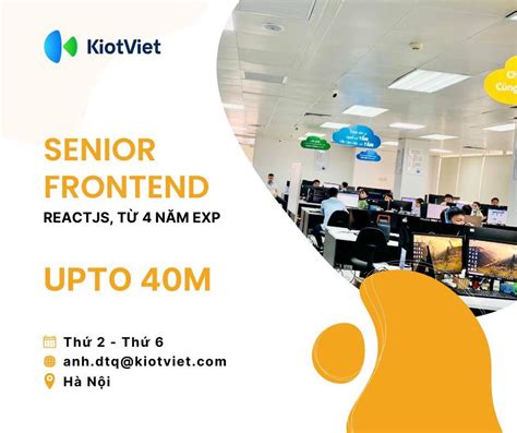 🥳kiotviet Đang TÌm KiẾm Senior Frontend Developer Tham Gia CÁc DỰ Án Product Kiotviet TẠi HÀ