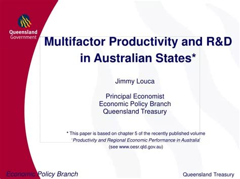 Ppt Multifactor Productivity And Randd In Australian States Powerpoint Presentation Id 9557700