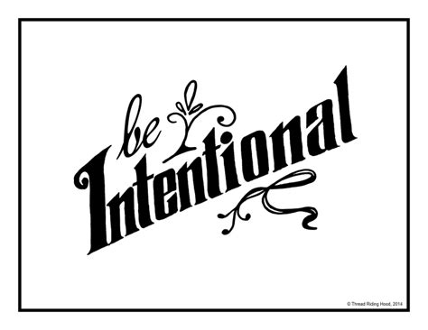 On Being Intentional A Free Printable Thread Riding Hood