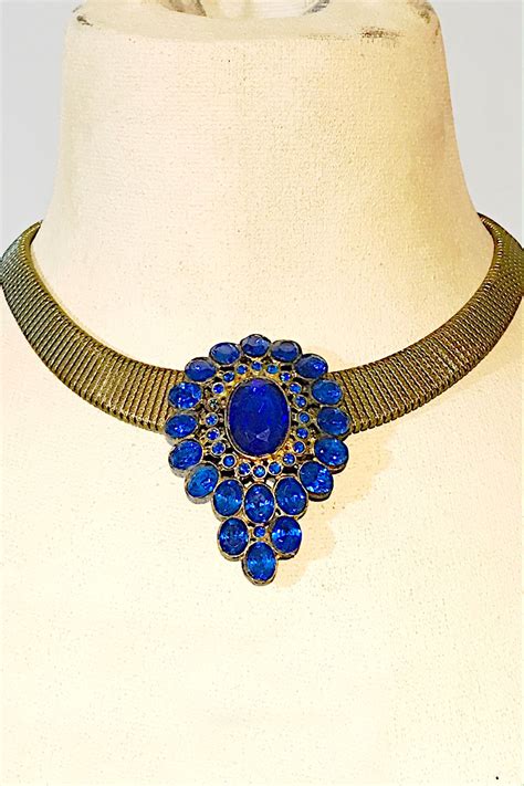 Vintage Dress Clip And Collar Necklace Collar Necklace Dress Clip