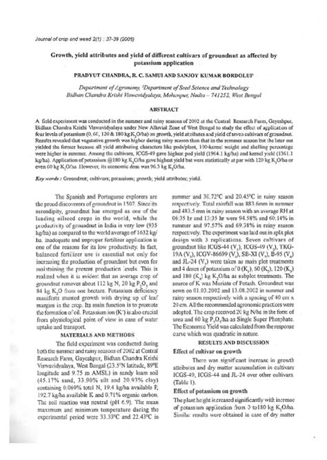 Pdf Growth Yield Attributes And Yield Of Different Cultivars Of