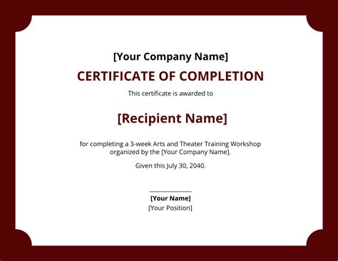 Workshop Completion Certificate Template Edit Online And Download
