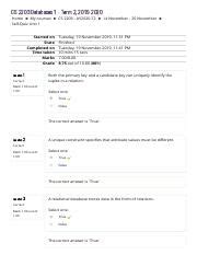 Self Quiz Unit 1 Pdf CS 2203 Databases 1 Term 2 2019 2020 Home My Courses CS 2203 AY2020