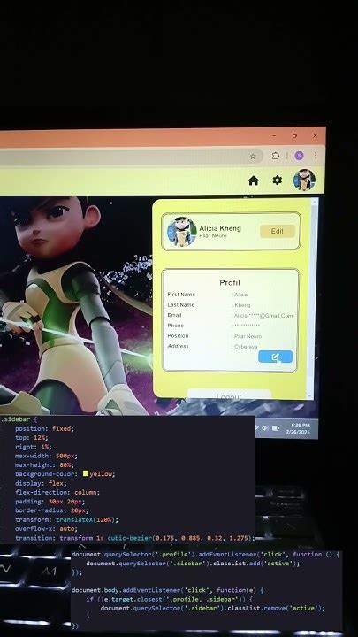 navbar profile using html css javascript frontend frontendwebdeveloper html css javascript
