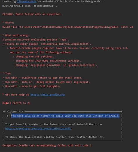 Android Flutter You Need Java 11 Or Higher To Build Your App With