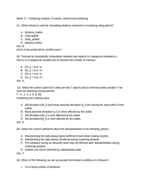 Week 11 Clustering Analysis K Means Hierarchical Clusteringdocx 1 Pdf Outlier