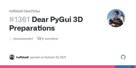 Dear Pygui 3d Preparations · Hoffstadt Dearpygui · Discussion 1361 · Github