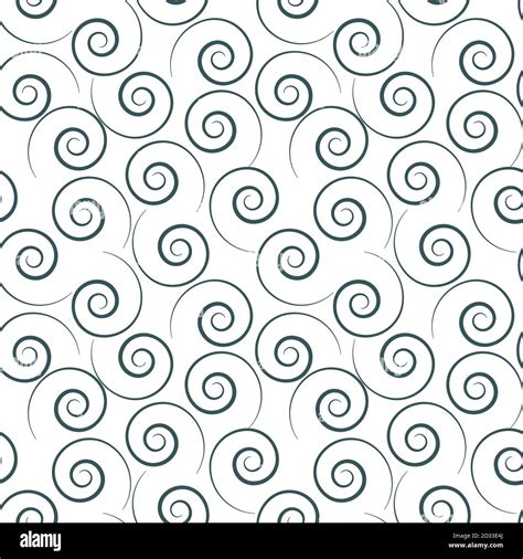 Seamless Linear Pattern With Thin Curl Lines And Scrolls Vector Stock