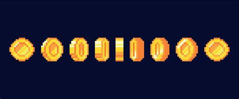 pixel game coins animation golden pixelated coin animated frames