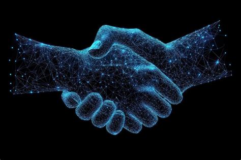 Digital Handshake Network Connection Premium Ai Generated Image