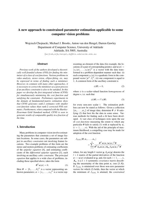 Pdf A New Approach To Constrained Parameter Estimation Applicable To