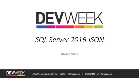 Sql Server 2016 Json Ppt