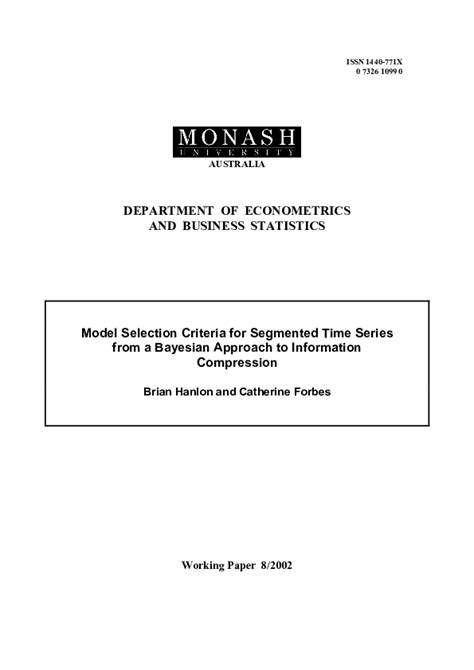 Pdf Model Selection Criteria For Segmented Time Series From A