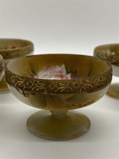 Antique Porcelain Nippon Hand Painted Sake Cup Set Etsy