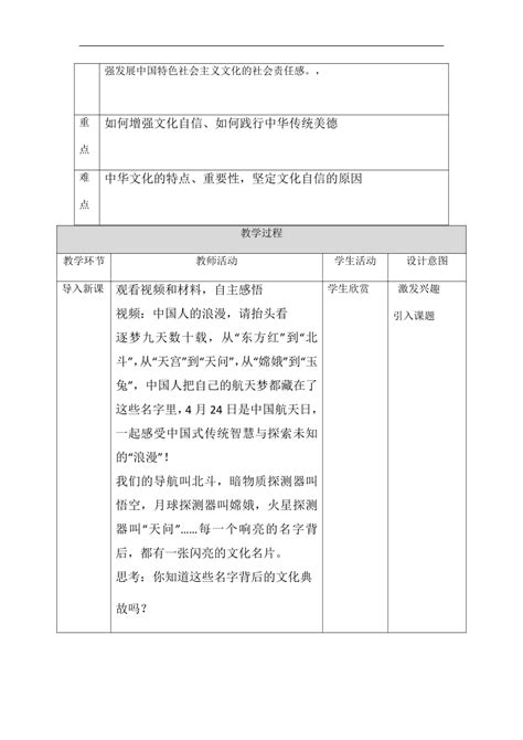 51 延续文化血脉 教学设计（表格式）21世纪教育网 二一教育