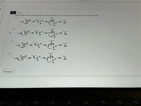 Solved 7 2 O Previous 4 Points Which Option Below Represents