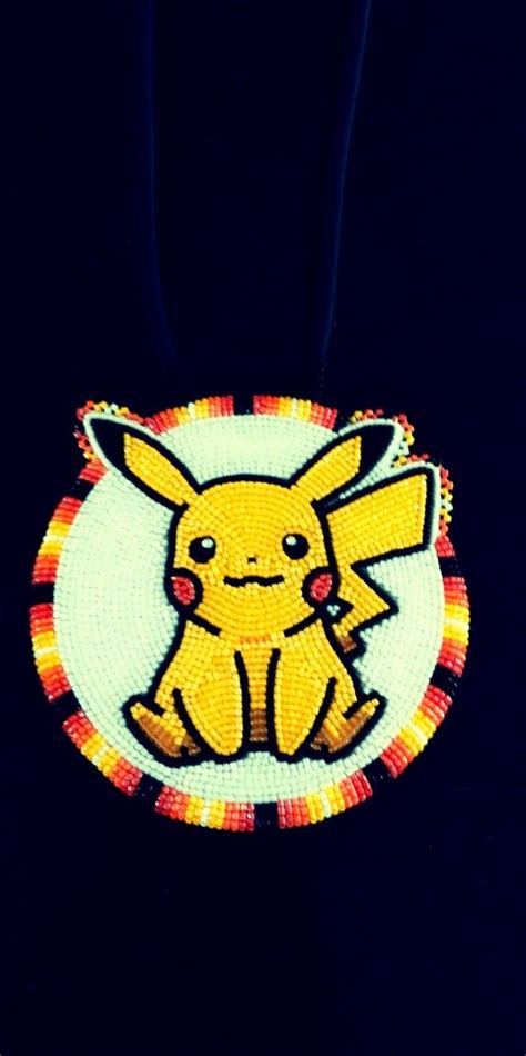 Pikachu Beaded Medallion Pokemon Bead Necklace