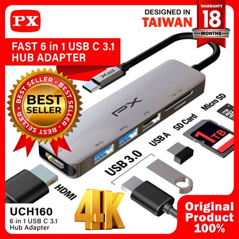Jual Px Type C To Hdmi Hub Converter Usb Micro Sd Card In Px Uch Shopee Indonesia