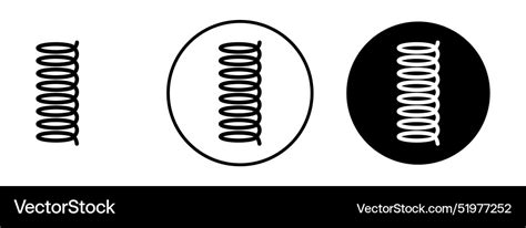 Flexible Spring Flat Line Icon Set Royalty Free Vector Image